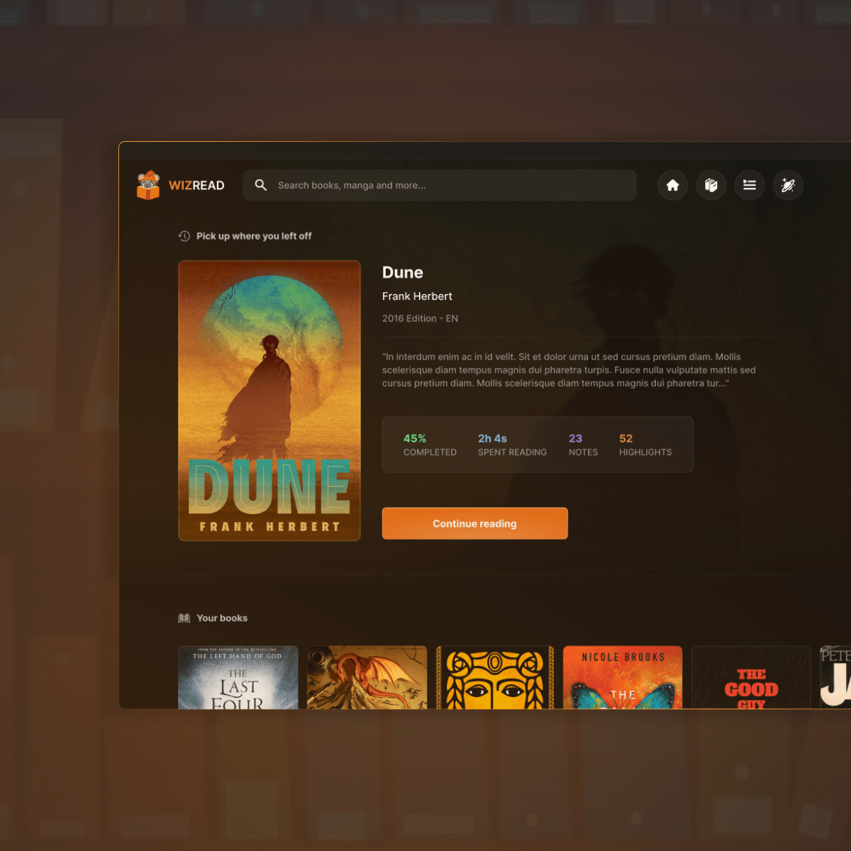 WizRead - Modern Ebook Reader for Windows, MacOS e Linux