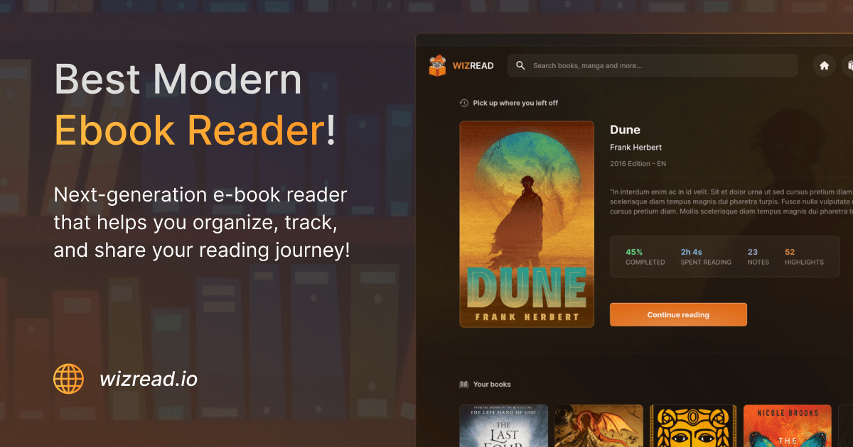 WizRead - Modern Ebook Reader for Windows, MacOS e Linux